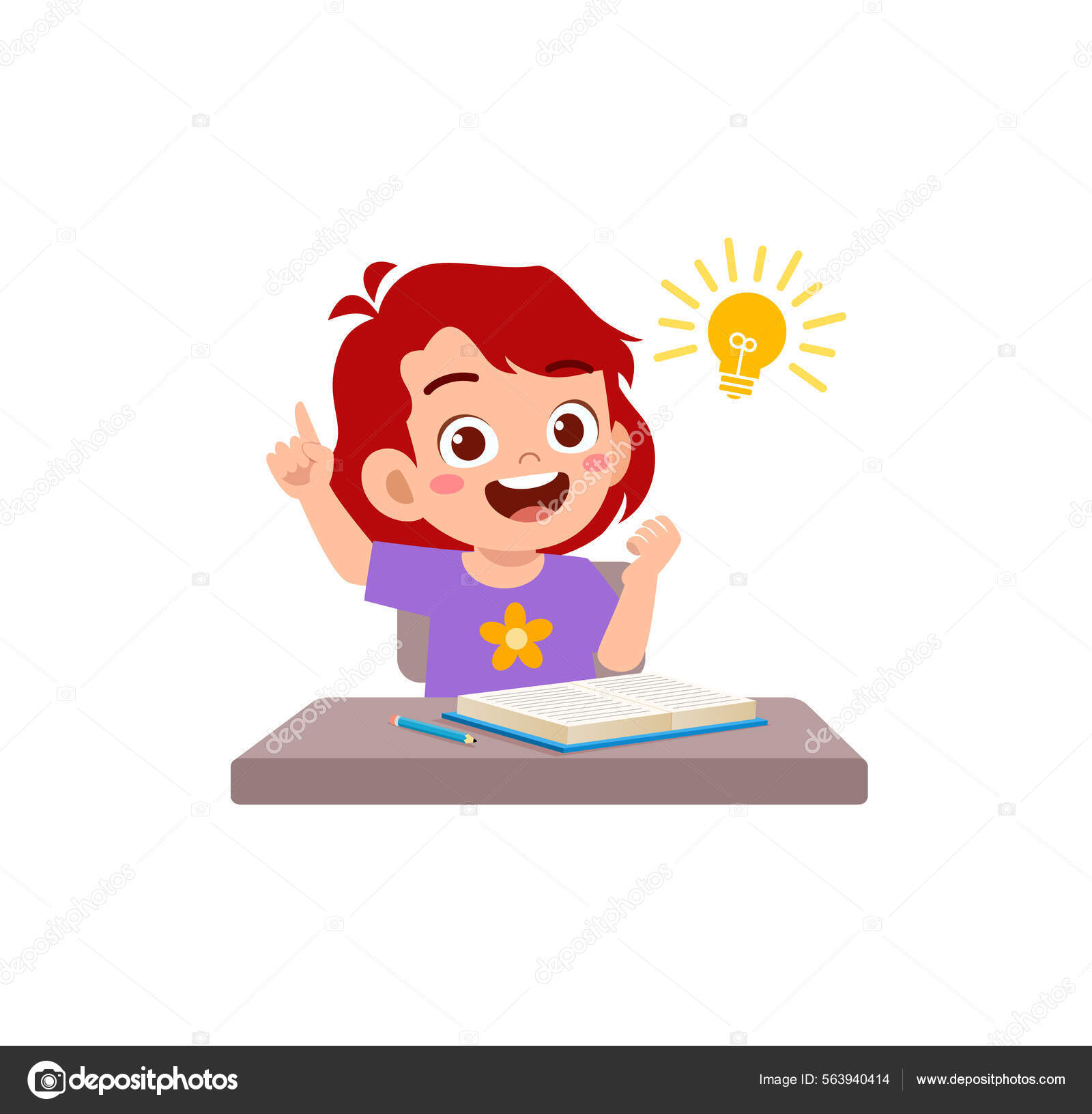 Little Kid Homework Find Answer Stock Vector Image by ©colorfuelstudio ...