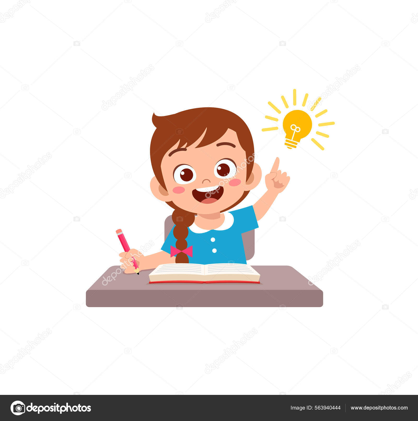 Little Kid Homework Find Answer Stock Vector Image by ©colorfuelstudio ...