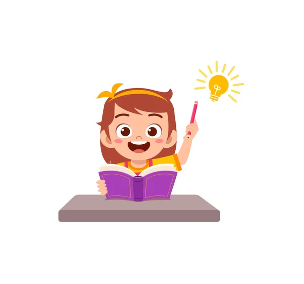 Niño Pequeño Hacer Tarea Encontrar Respuesta Vector de stock por ...