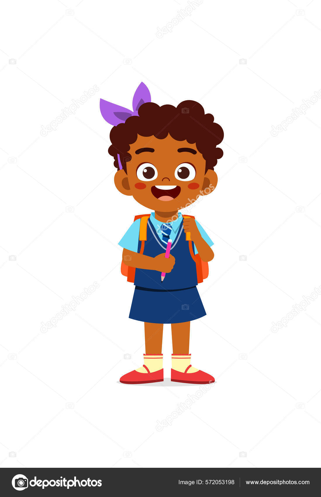 Little Kid Wear Uniform Ready School Stock Vector by ©colorfuelstudio ...