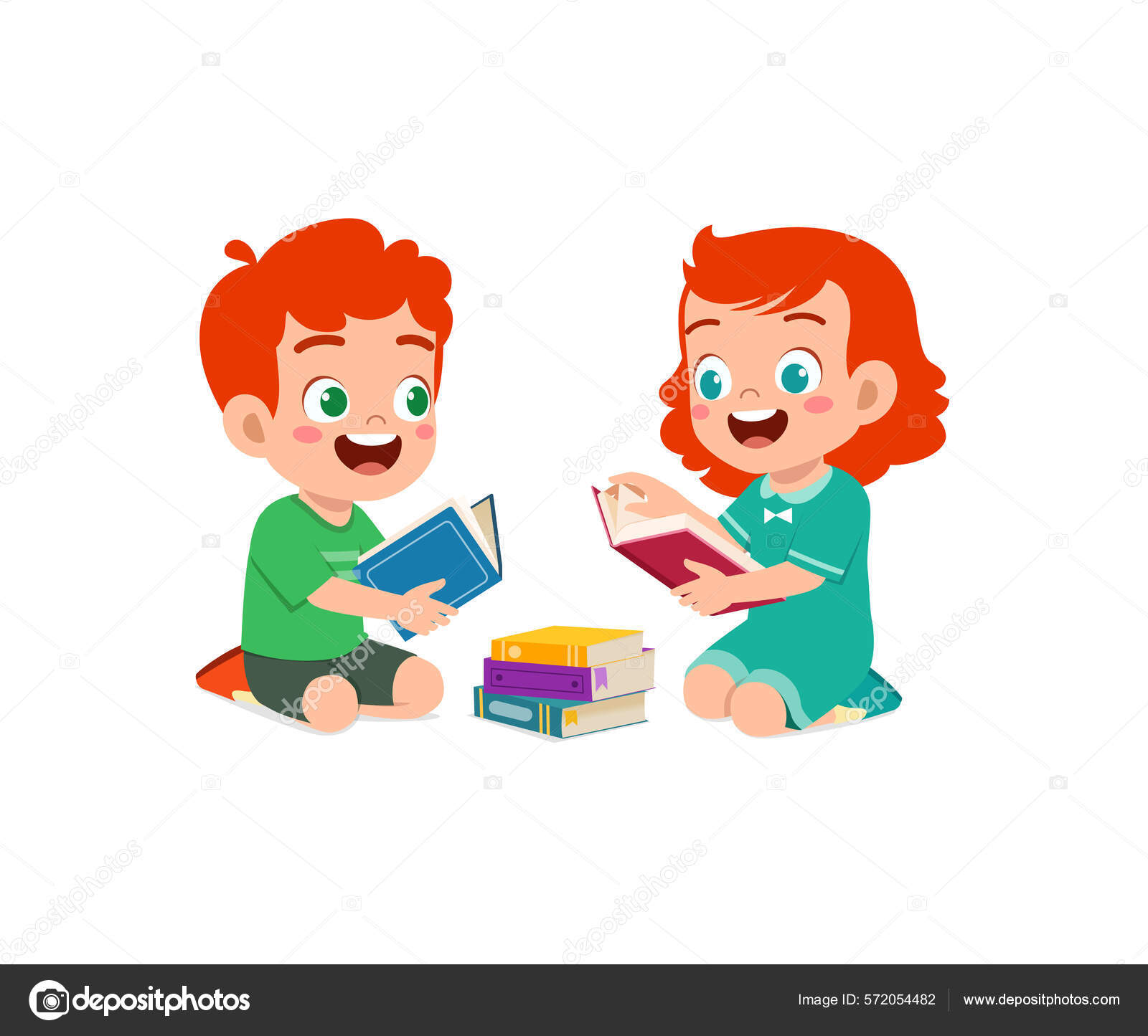 Friends Reading Clipart