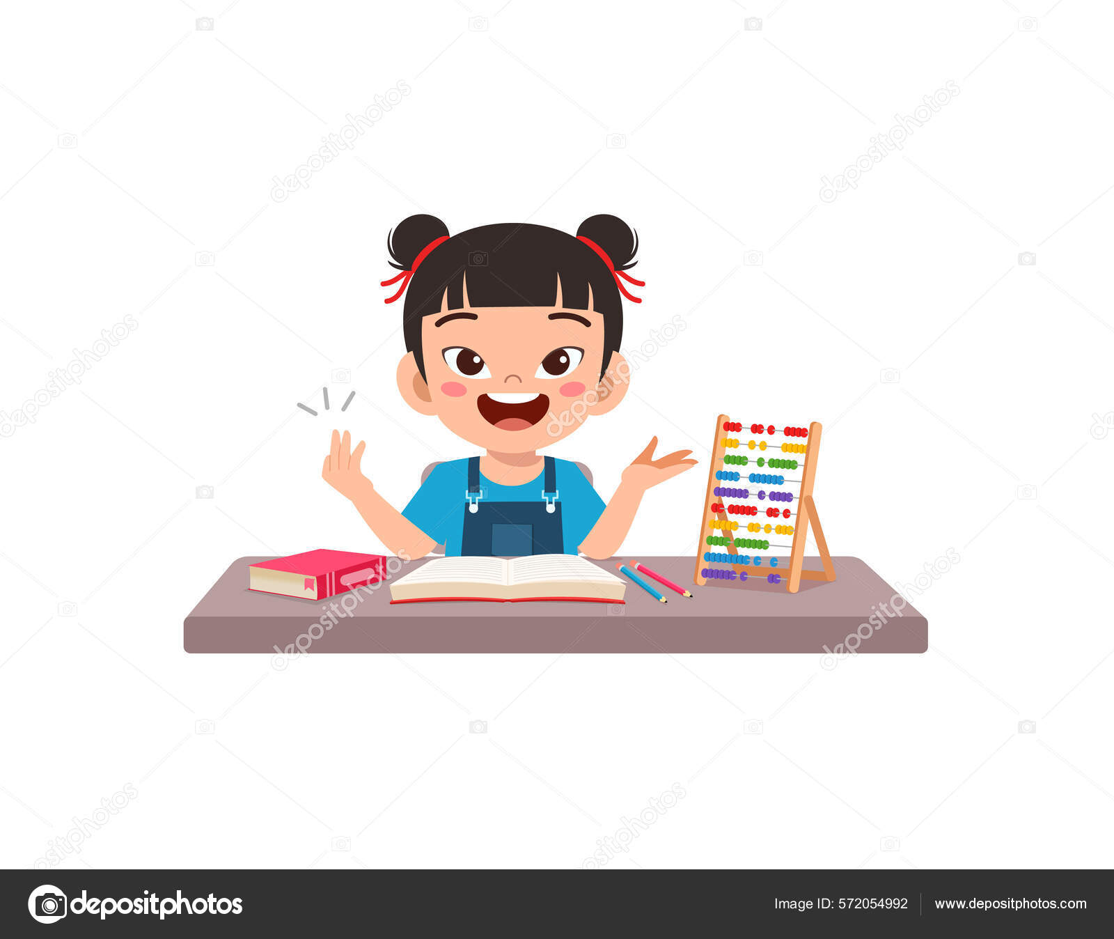 Little Kid Study Math Feel Happy Stock Vector Image by ©colorfuelstudio ...
