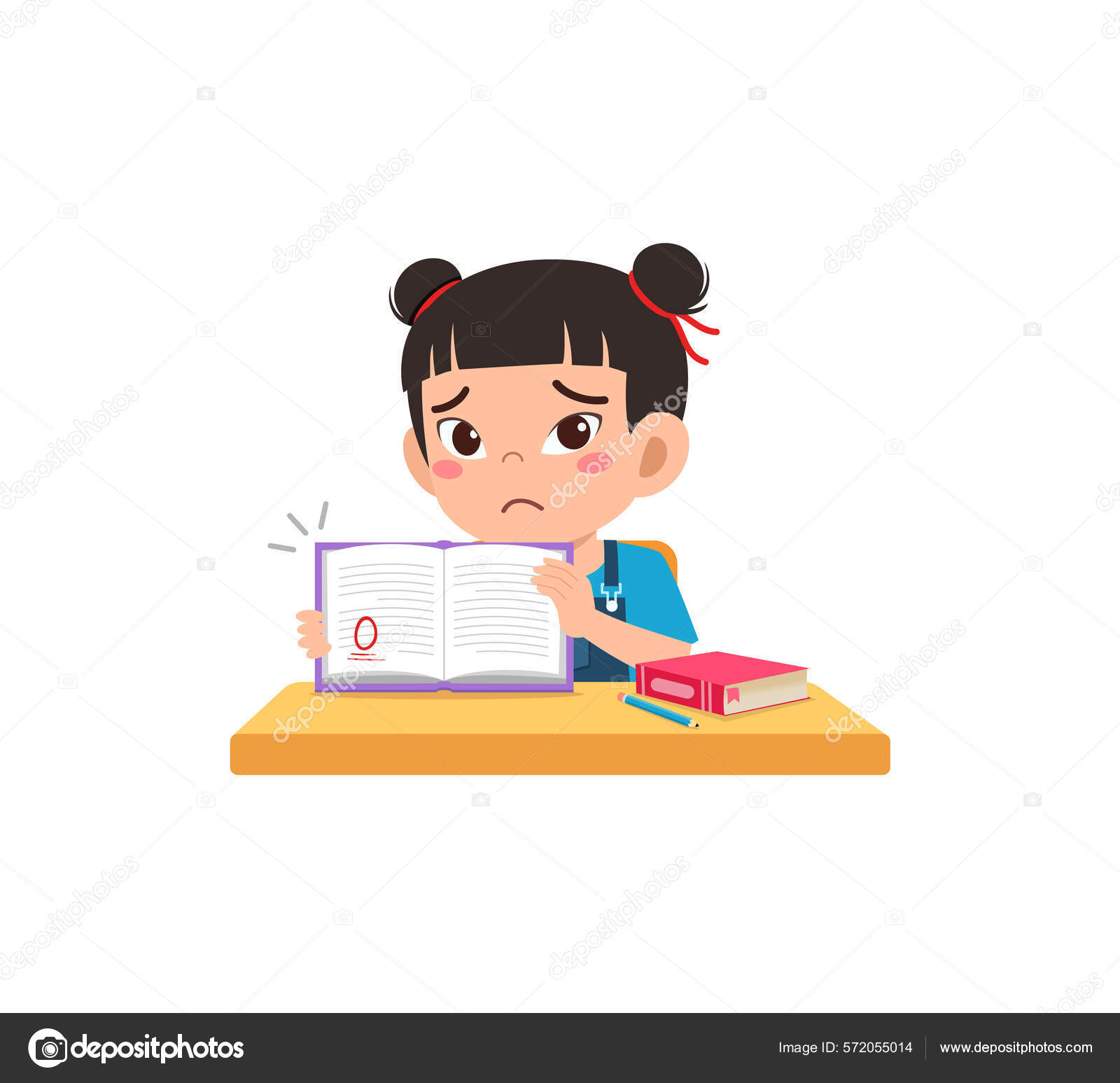 Little Kid Get Bad Grade Feel Sad Stock Vector by ©colorfuelstudio ...