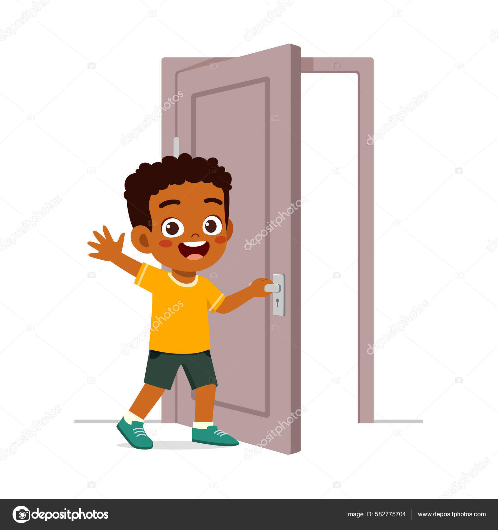 Boy Opening Door