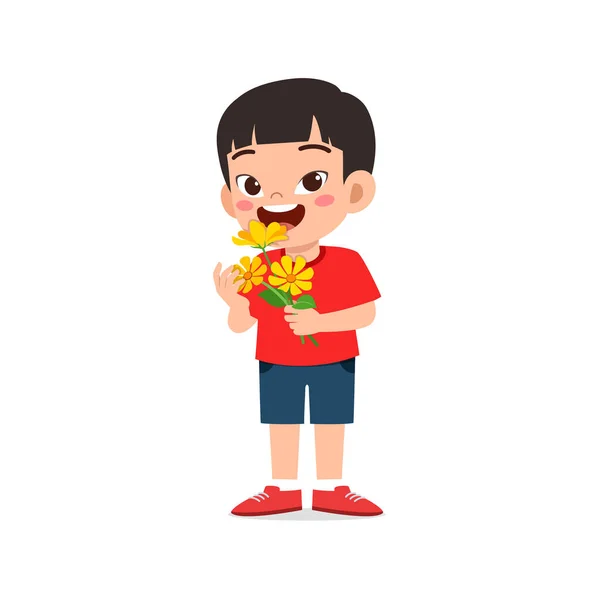 Sniff The Flower Clip Art Woman Smelling Flower Vector Illustration