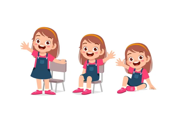 Niños Pequeños Sientan Juntos Con Amigo Suelo Vector de stock ...