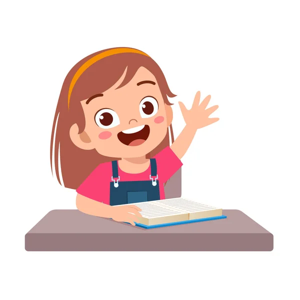 Little Kid Raise Hand Answer Question Stock Vector Image by ...