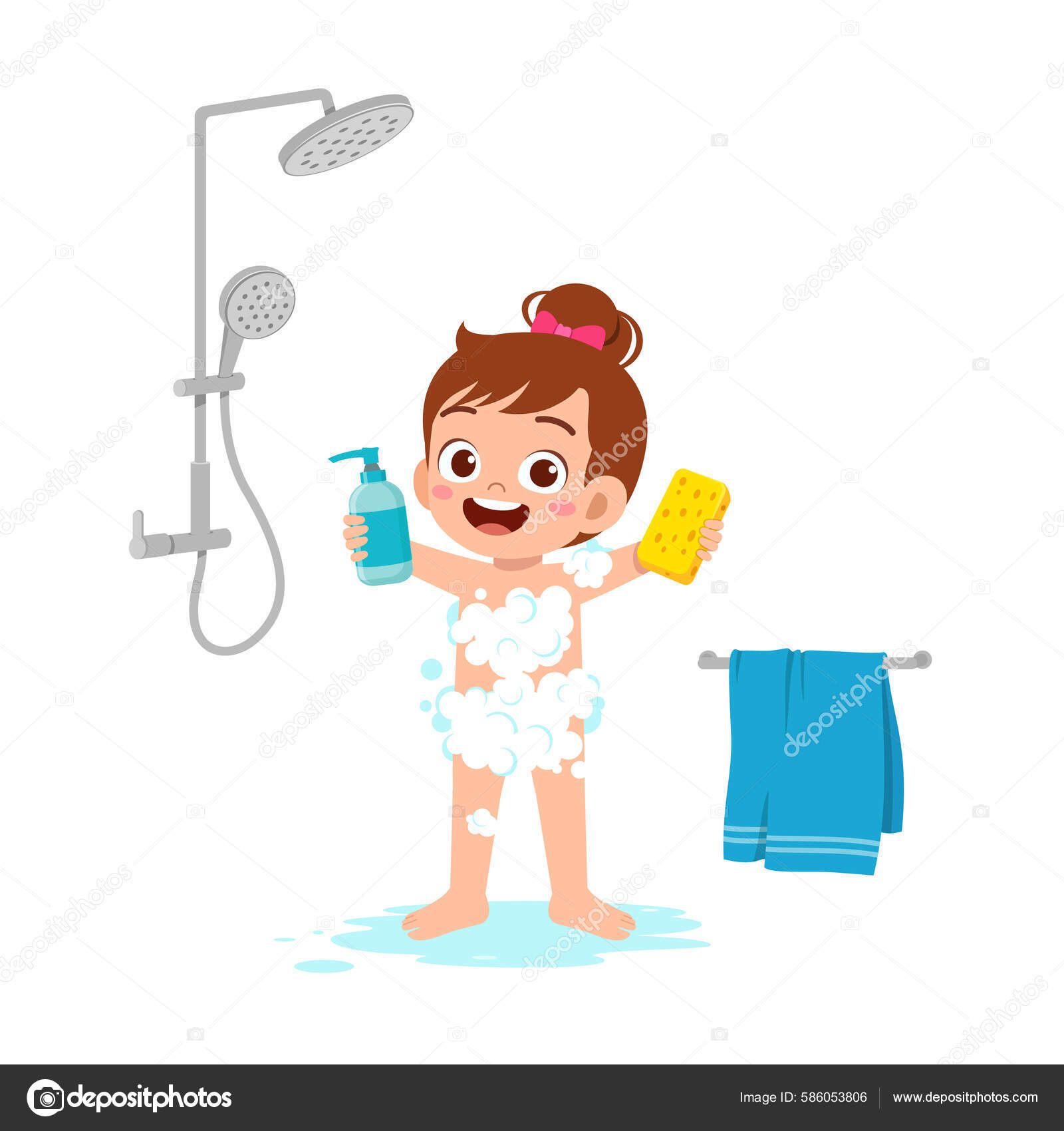 Washing Body Clipart