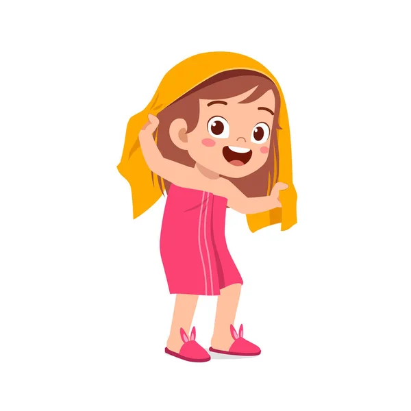 Cartoon Drying Body With Towel