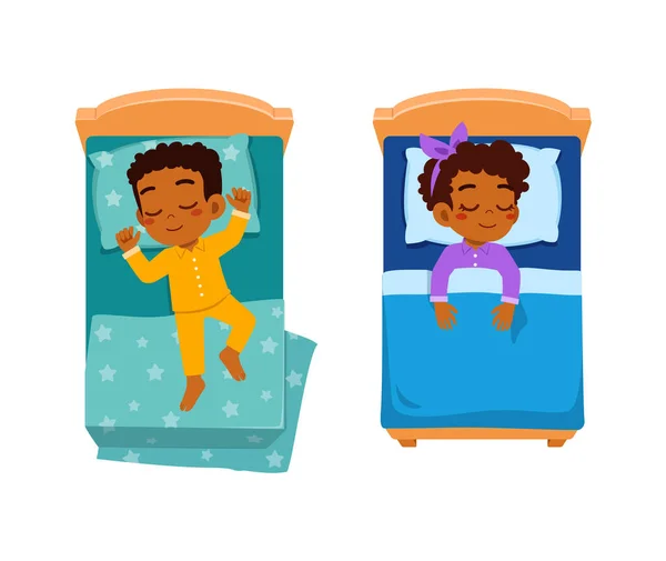 Happy cute little kid boy jump on bed Stock Vector Image by ...