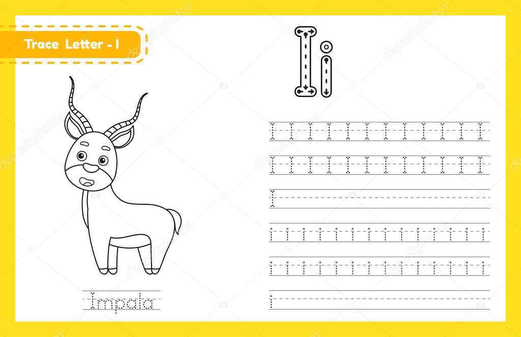 Carta de rastreo I may scula y min scula. Hoja de trabajo preescolar de pr ctica de rastreo del ...