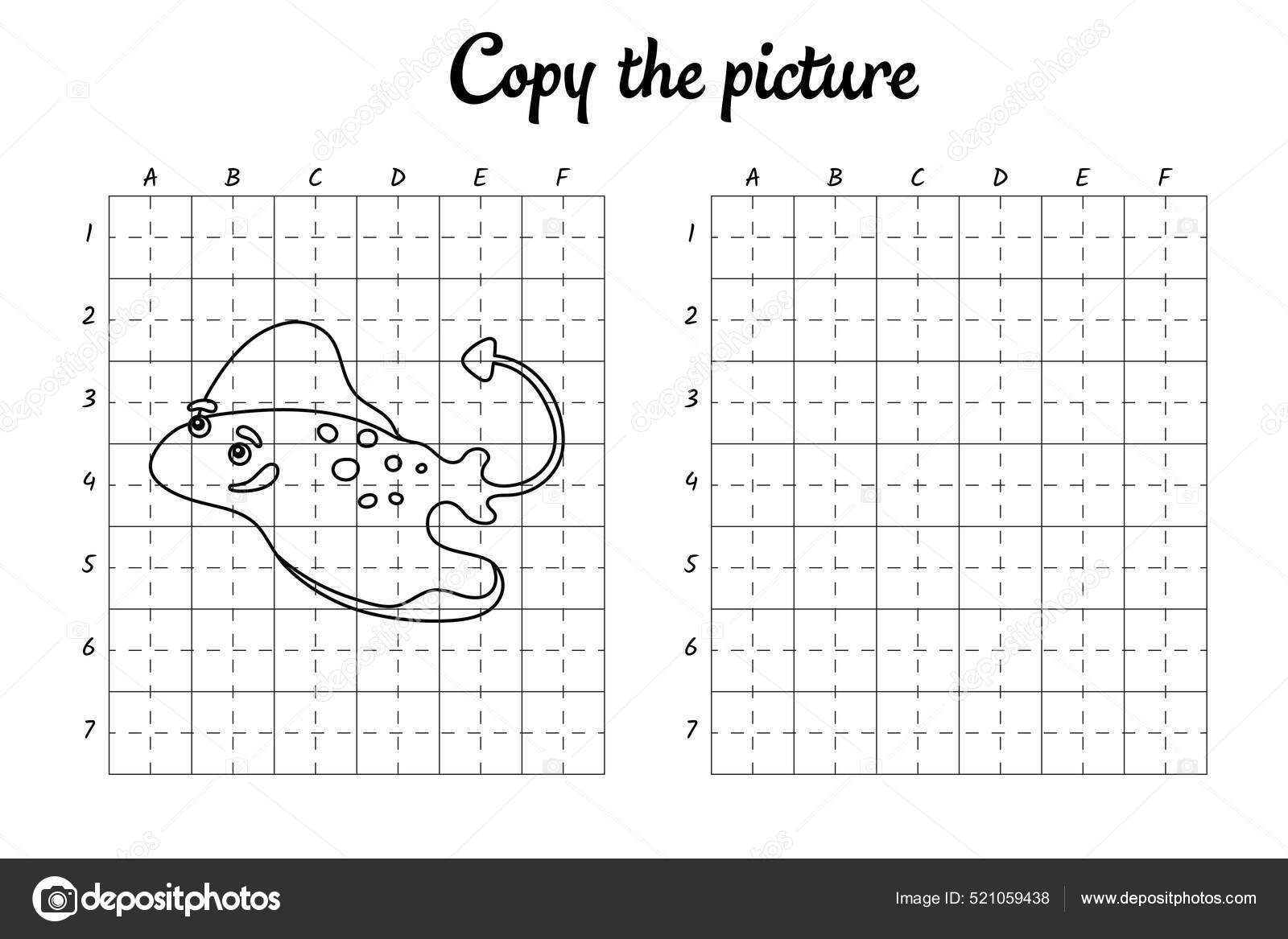 Copia Foto Dibuja Por Cuadrícula Dibujos Para Colorear Para Niños ...