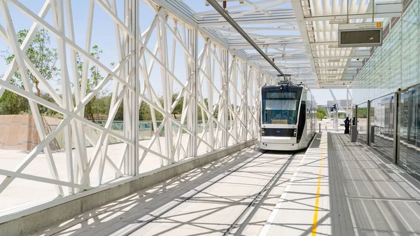 Doha Qatar December 2023 Yellow Line Tram Education City – Stock ...