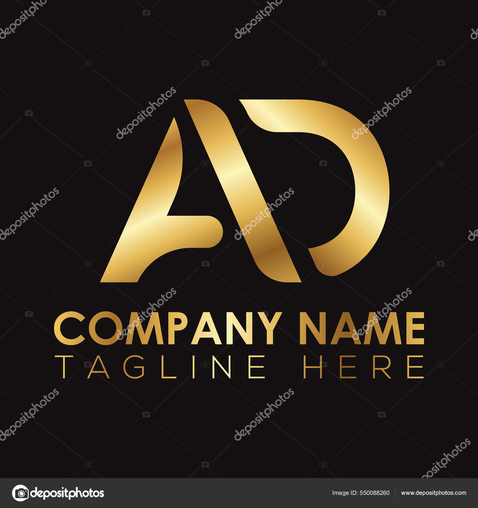 Golden Metallic Letter Logo Design Stock Vector by ©ranahamid 550088260