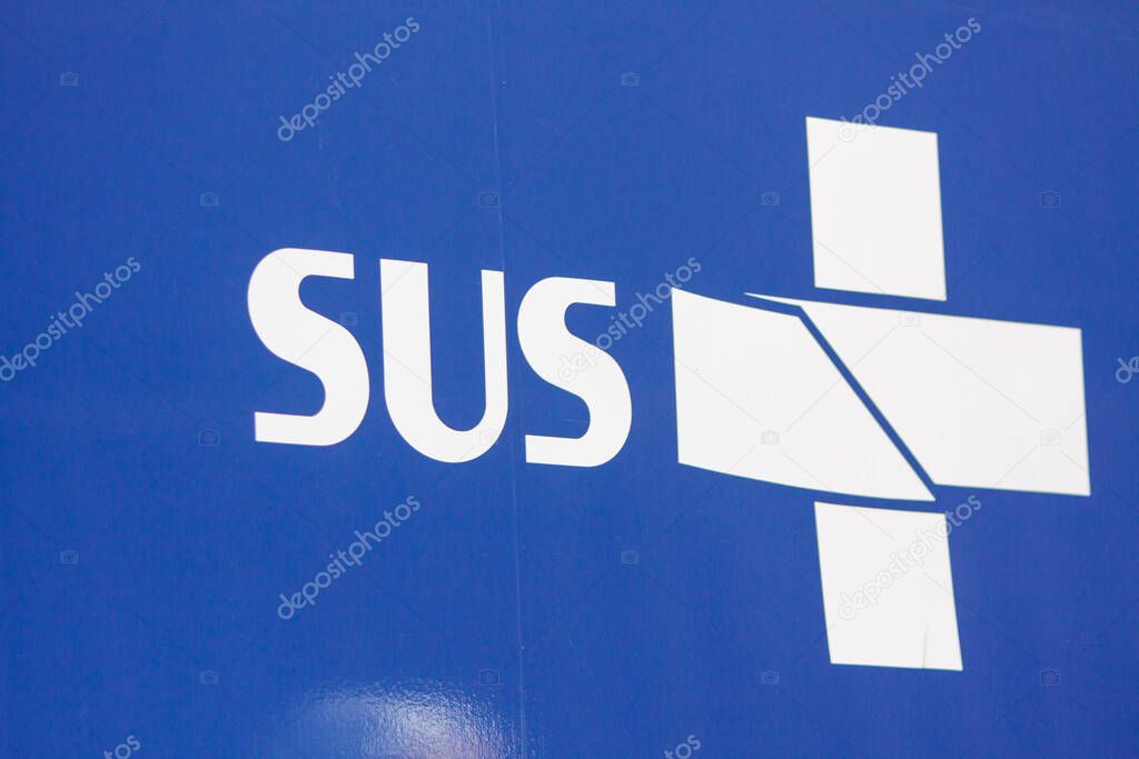 Placa del SUS en Río de Janeiro, Brasil - 08 de junio de 2022: Placa de ...