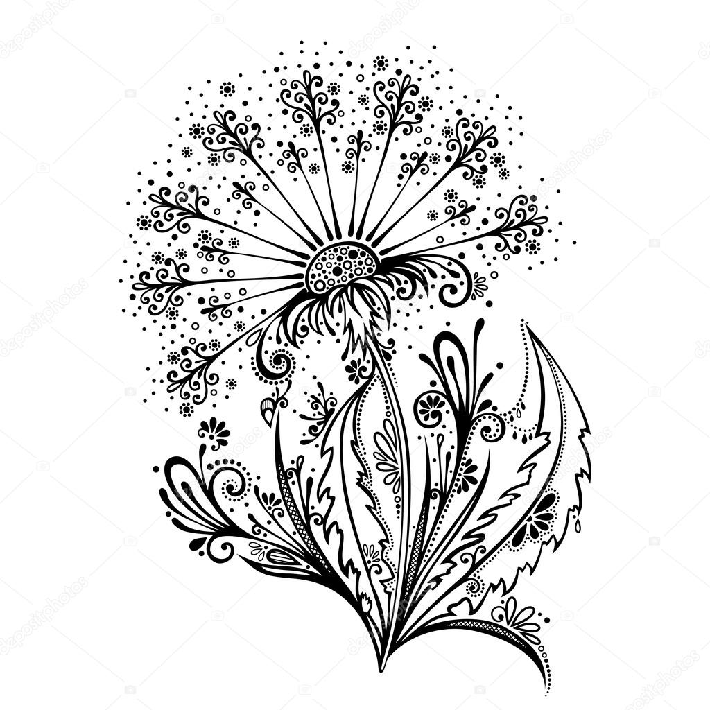 Beautiful Decorative Flower (Vector) Stock Vector by ©Krivoruchko 51516915