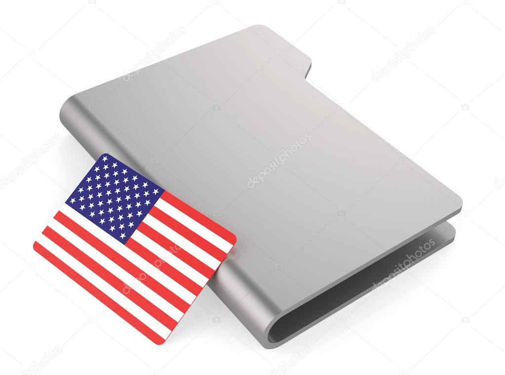 White folder icon and flag — Stock Photo © Kurtcan #33319681