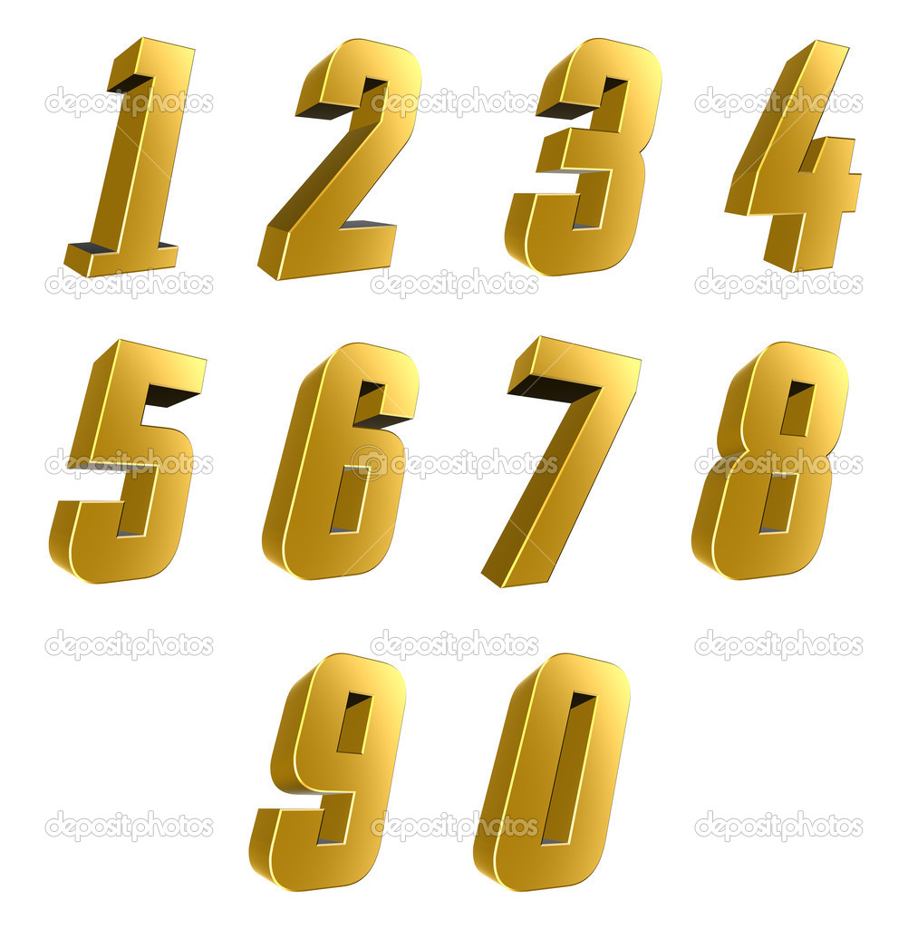 Number from 0 to 9 over white background — Stock Photo © Kurtcan #44451525