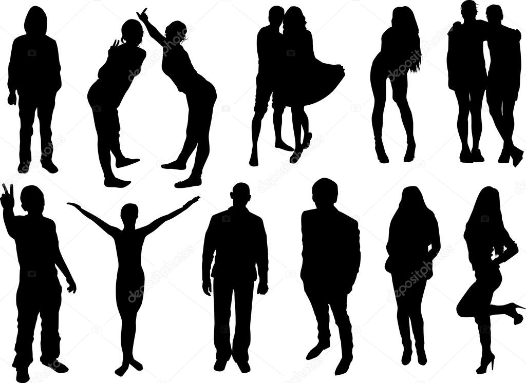 Collezione di sagome di persone — Vettoriali Stock © orfeev #38715743