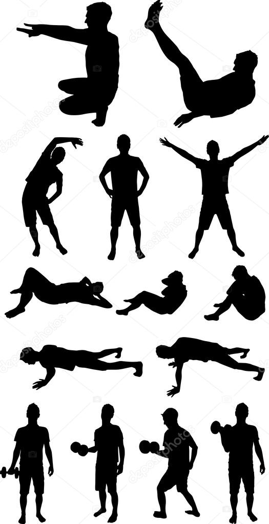 Man fitness silhouette Stock Vector Image by ©orfeev #41586991