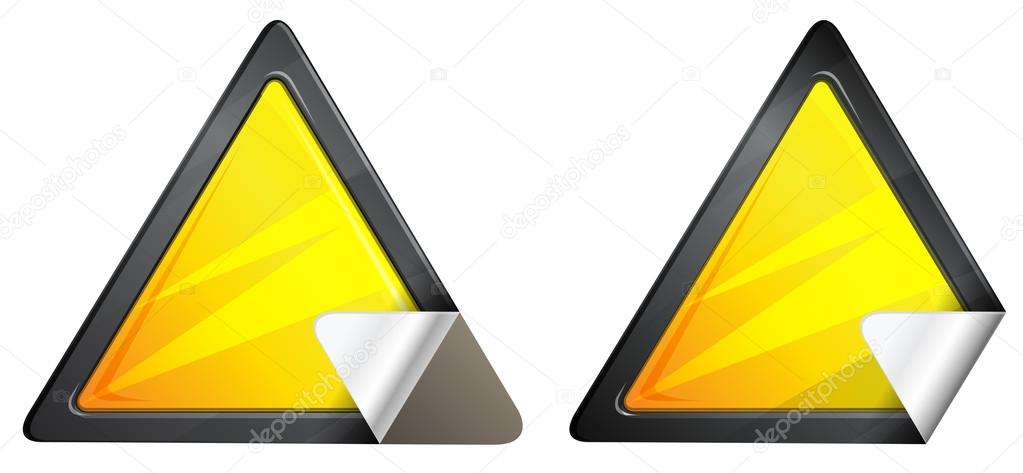 Blank Yellow Warning Label - Illustration Stock Vector Image by ...