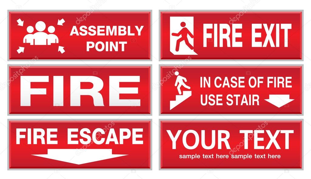 Fire Safety Signs Stock Vector Image by ©sazori #45494091