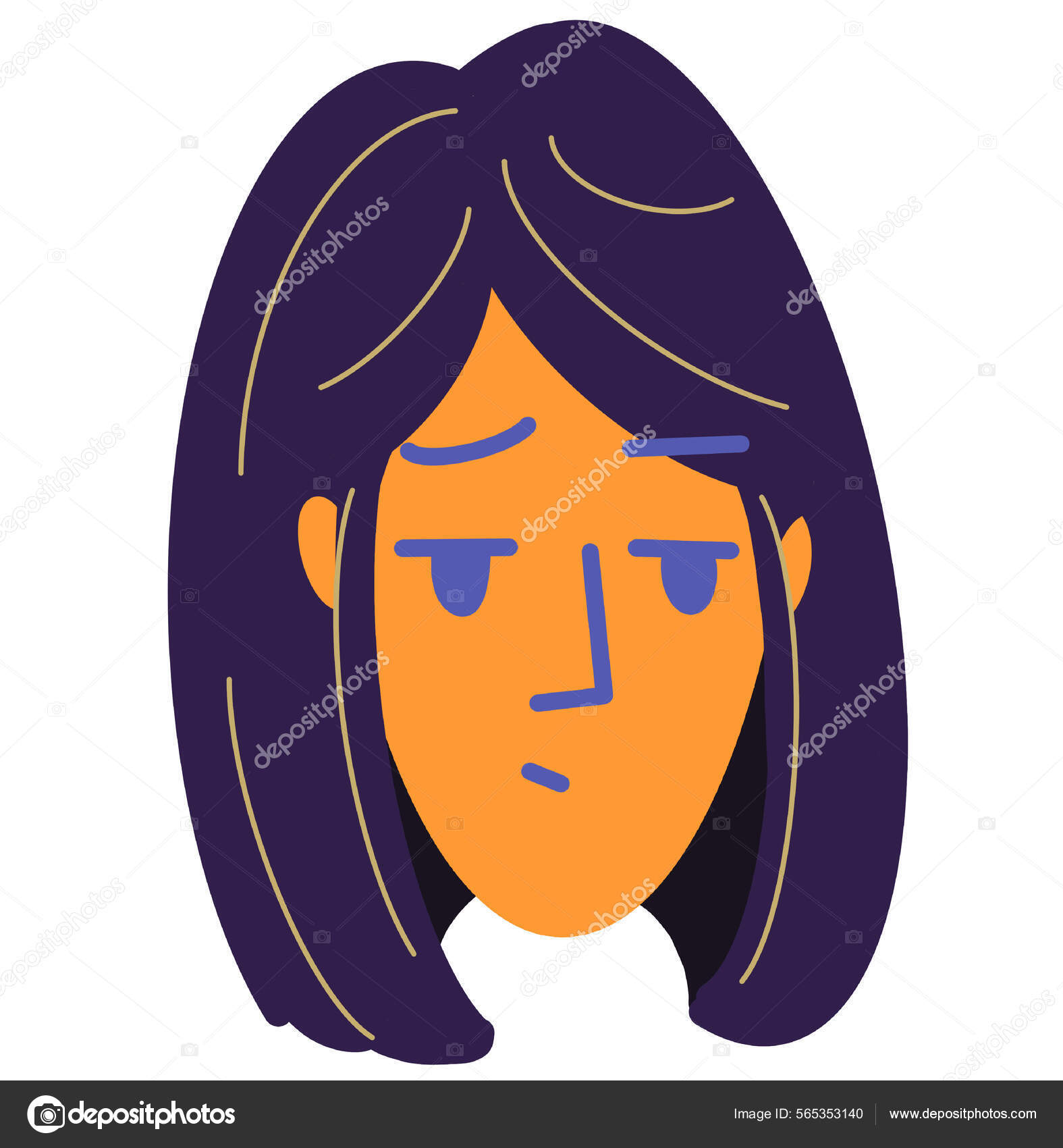 Set Woman Face Emotion Expression Happy Sad Crying Laughing Bored Stock ...