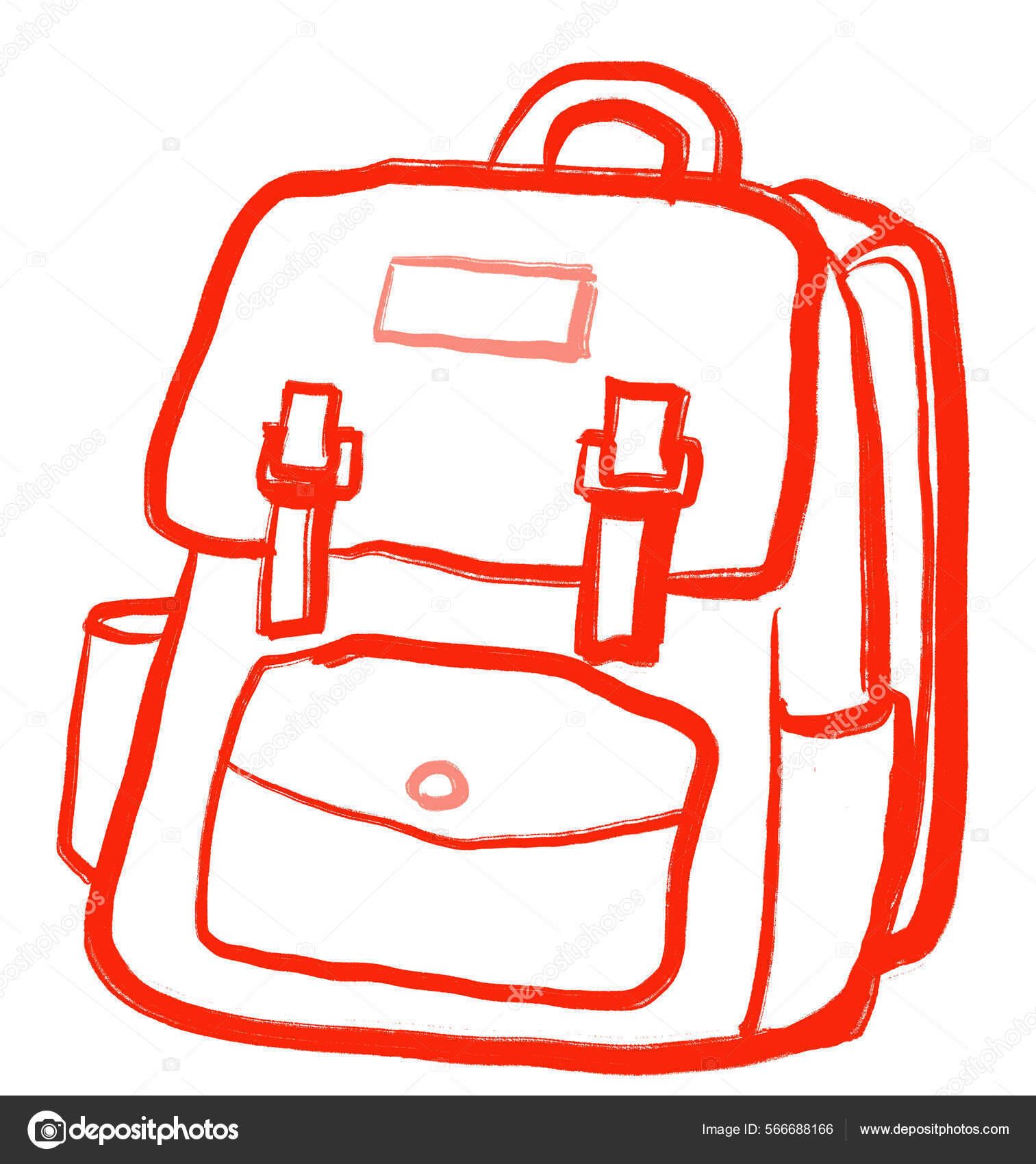 Primary Color Scheme Red Blue Yellow Everyday Object Hand Drawn Stock ...