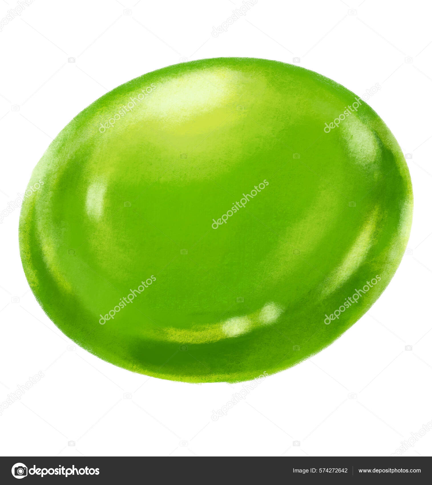 Green Clear Hard Cany Sweets Fruit Flavour Digital Paint Illustration ...