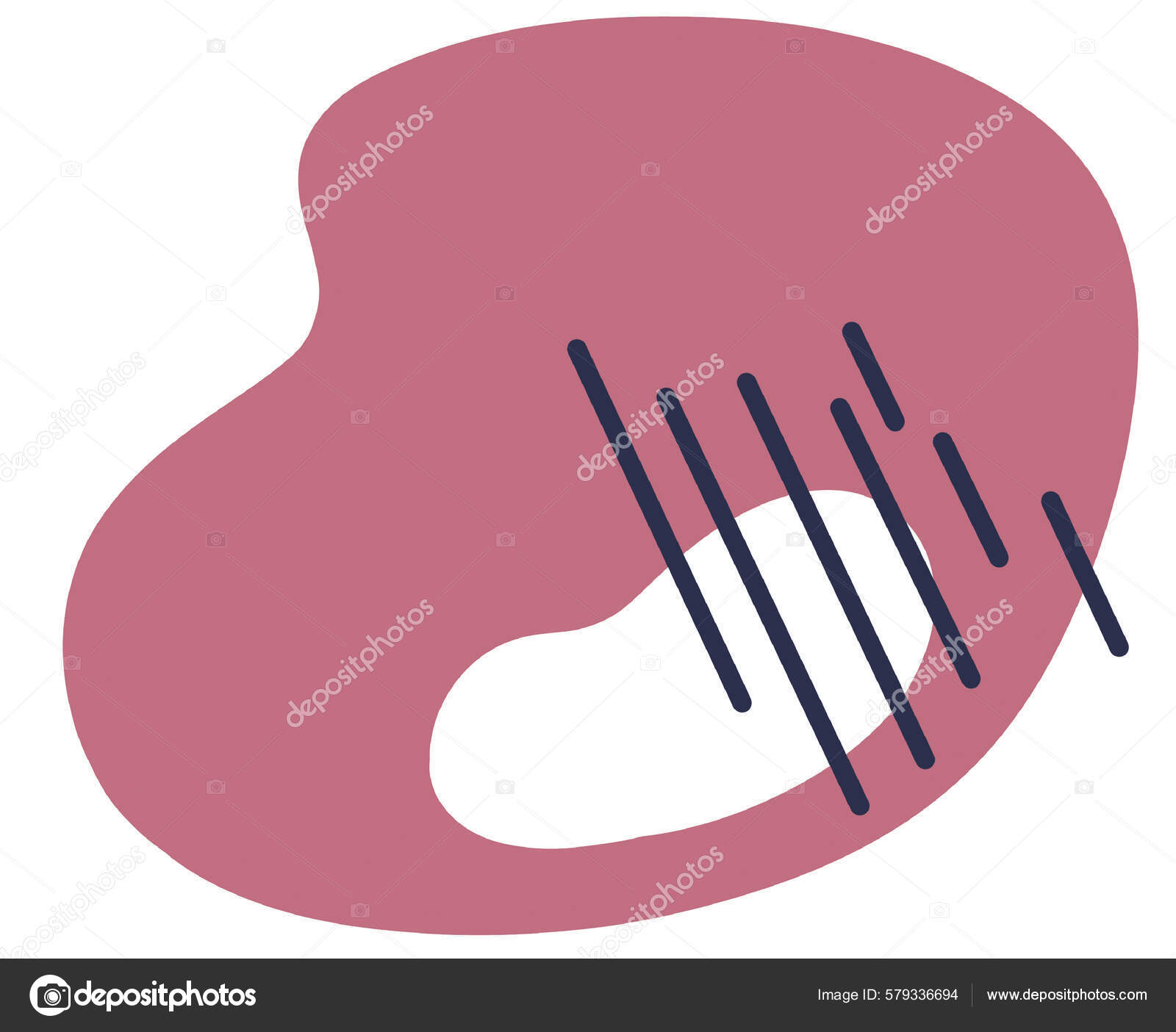 Hand Drawing Blob Parallel Graphic Lines Hip Organic Art Abstract ...