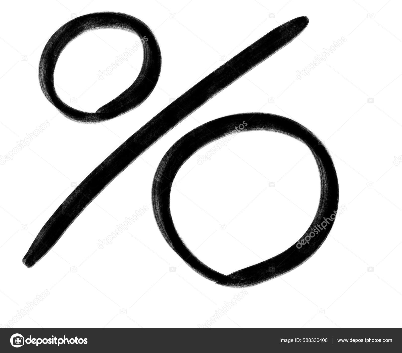 Black Ink Line Percent Symbol Doodle Freehand Sketch Drawing Shape ...