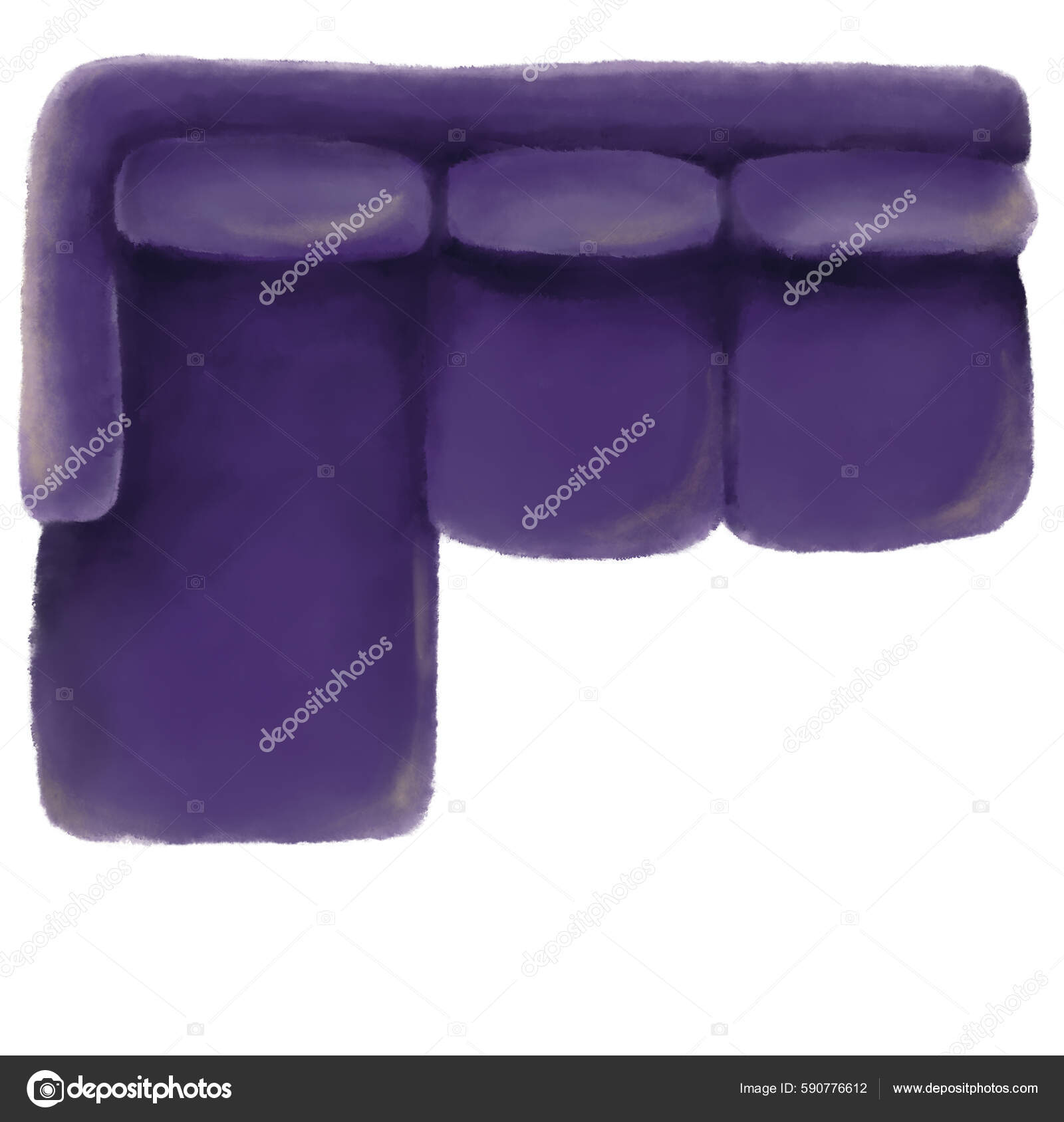 Shape Large Sofa Top View Plan Drawing Layout Mock Interior Ilustración ...