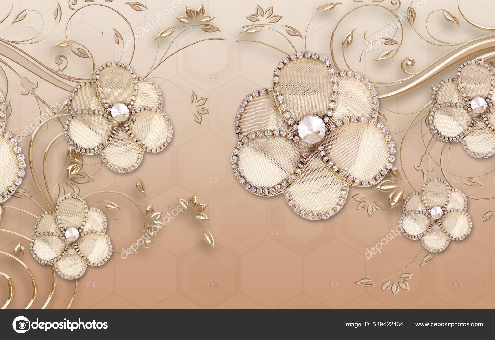 Illustration Beautiful Flower Square Frame Pattern Decorative Textured ...