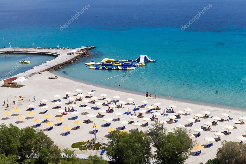 Kallithea sunny beach and summer resort at Kassandra of Halkidik ...