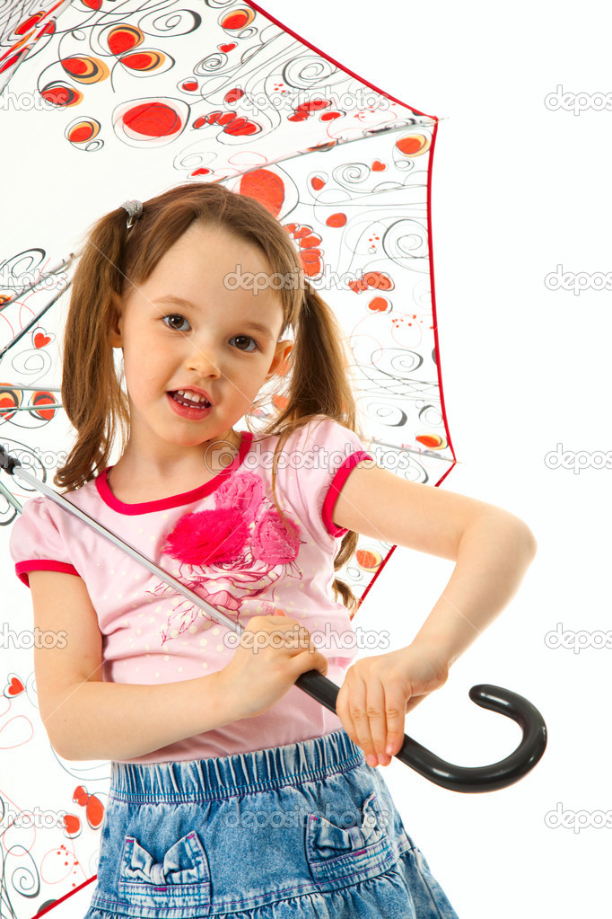 Little girl with umbrella Stock Photo by ©Vartpilot 33521775