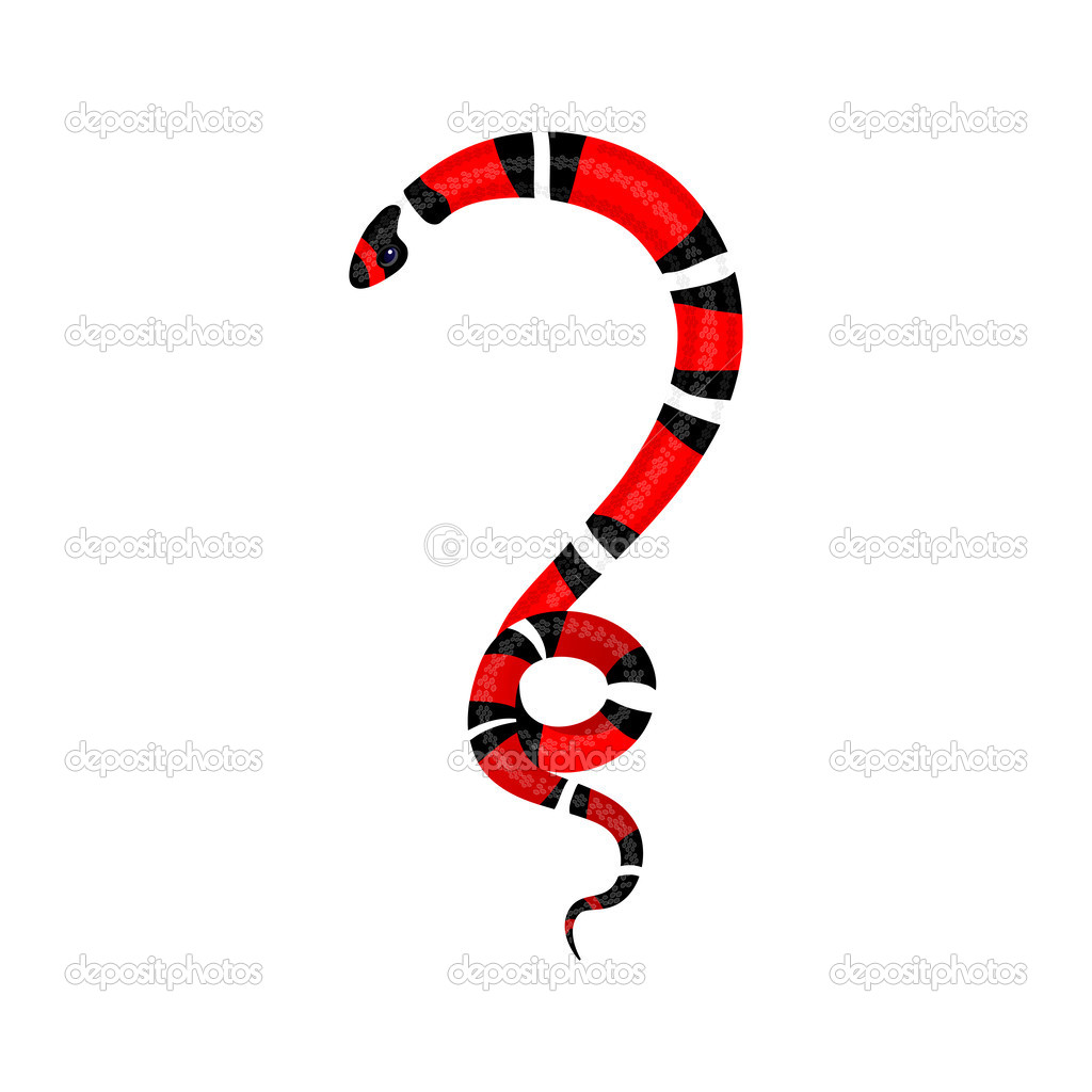 Question mark red snake sign — Stock Vector © Vicgmyr #33398243