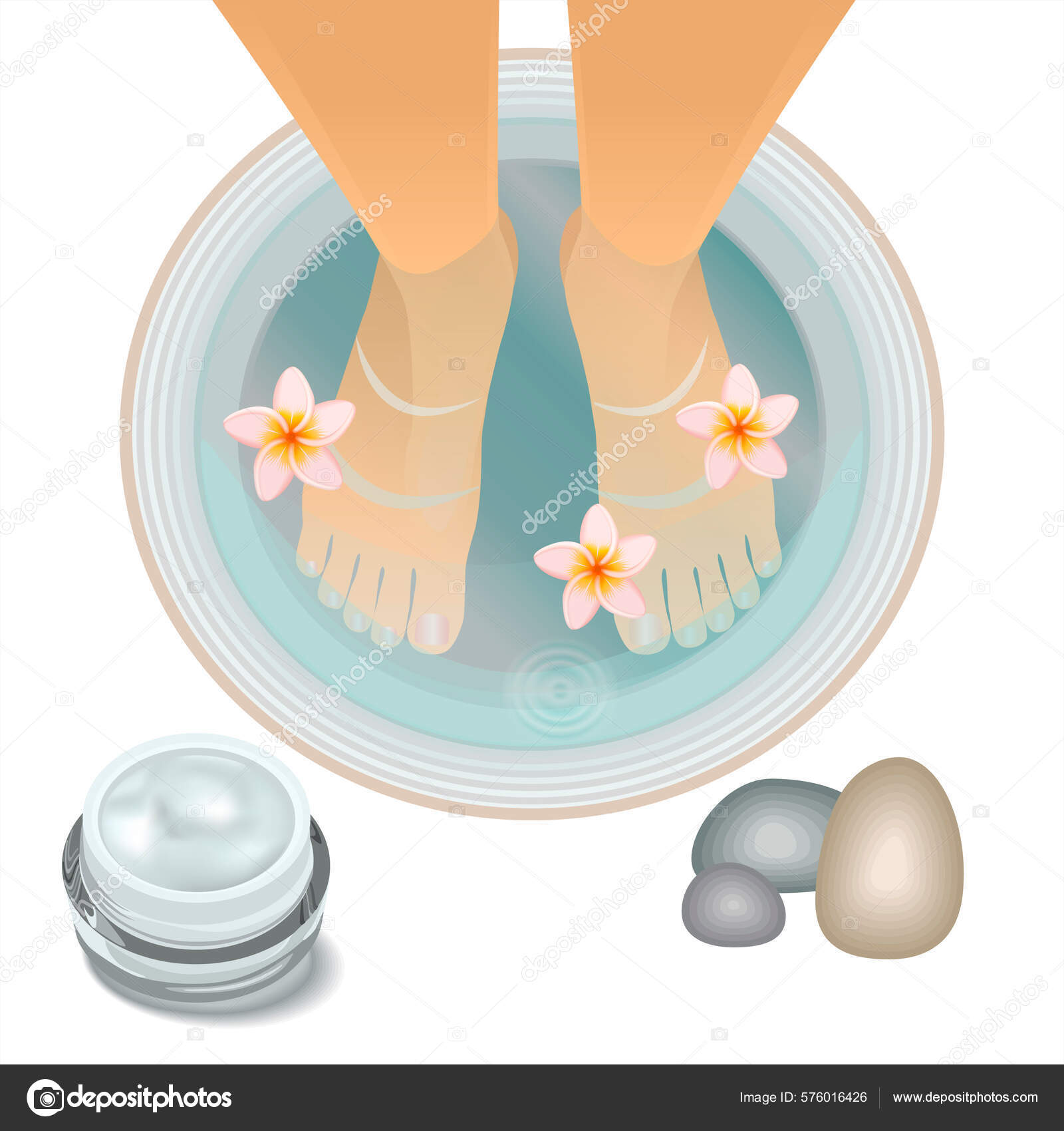 Beautiful Female Legs Basin White Background Foot Bath Warms Hygienic ...