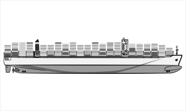 Cargo Ship Side View Drawing