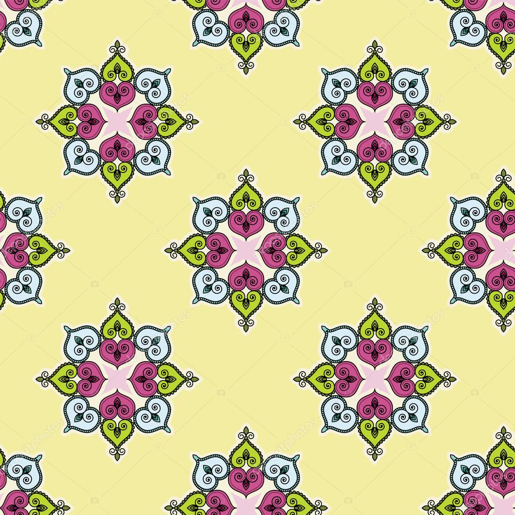 Seamless traditional indian flower background pattern Stock Vector ...