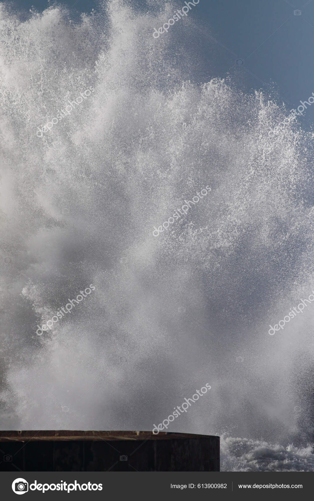 Detailed Huge Atlantic Sea Wave Splash Cyclone — Stock Photo ...