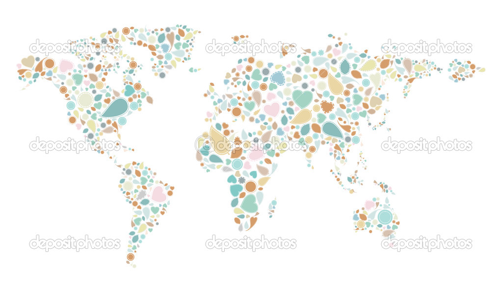 Vintage pattern world map Stock Vector by ©wissanu 51422047