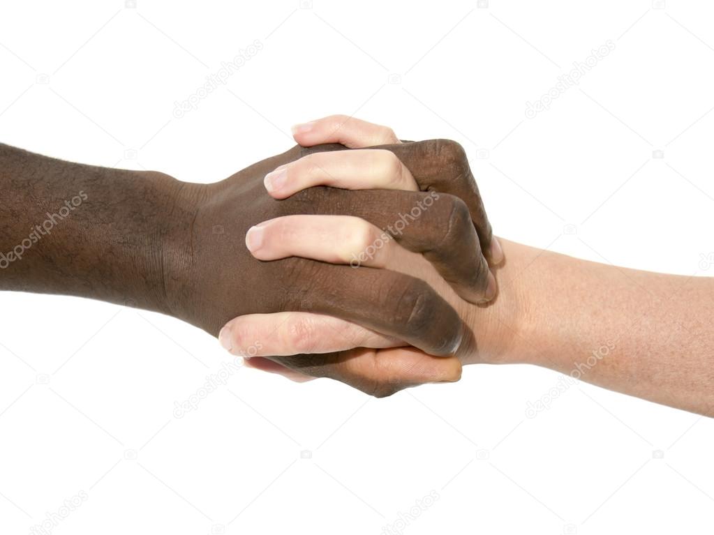 Mixity - Two joint hands symbolizing diversity - isolated, detoured ...