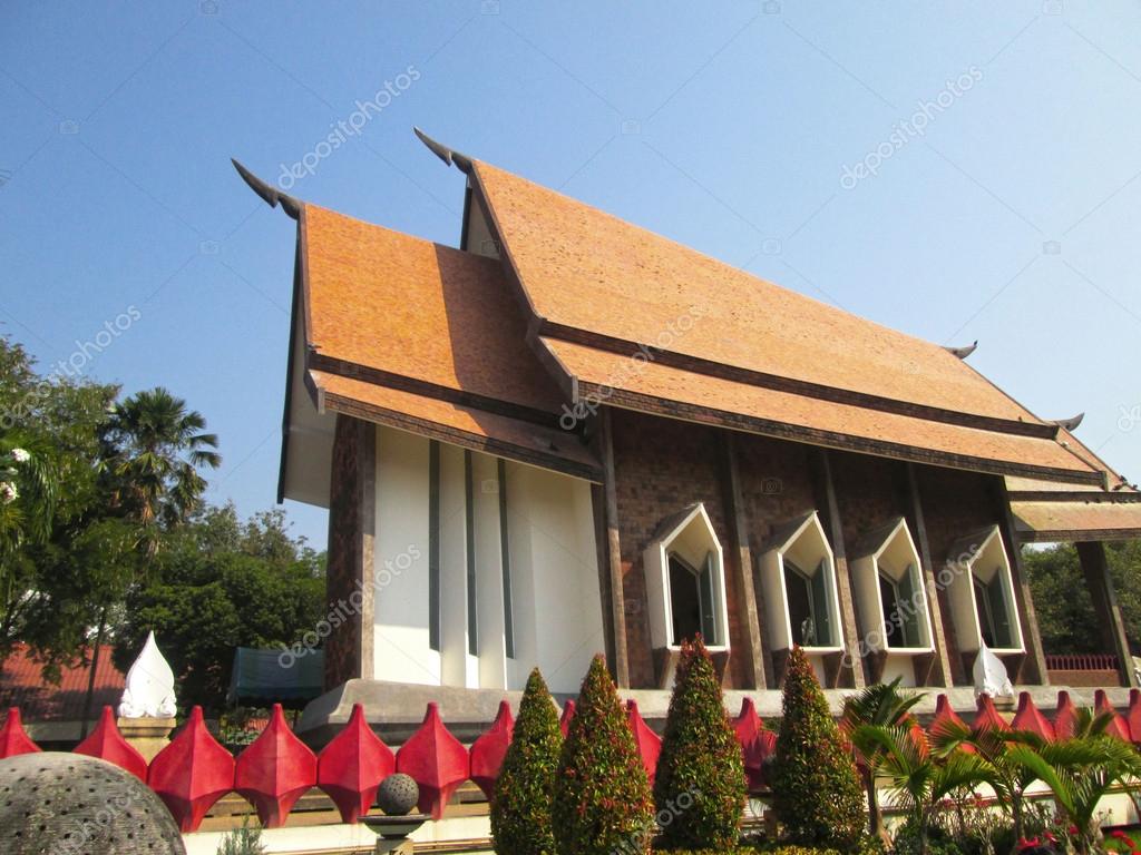 Sculpture measuring - Thailand Temple with nature. — Stock Photo ...