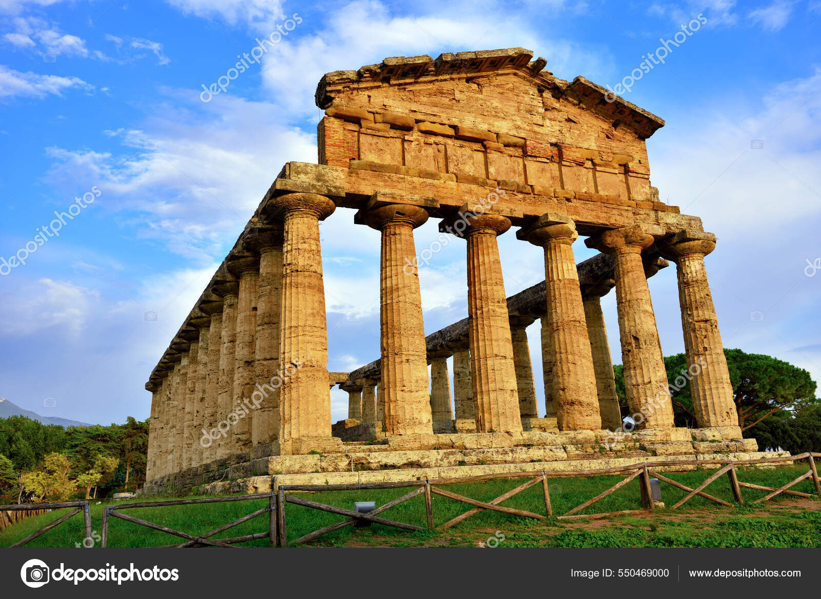Temple Athena Temple Ceres 500 Greek Temple Located Capaccio Paestum ...