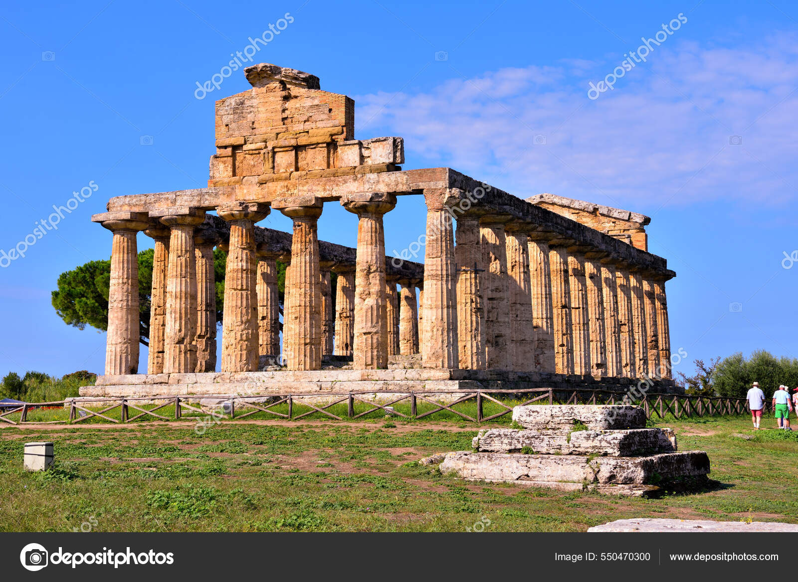 Temple Athena Temple Ceres 500 Greek Temple Located Capaccio Paestum ...