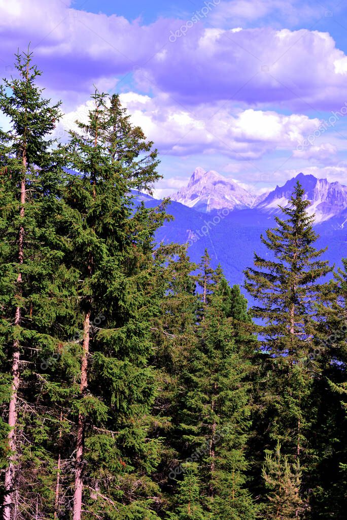 panorama en el camino al lago Rodella, Velturno, 2196 metros sur del ...