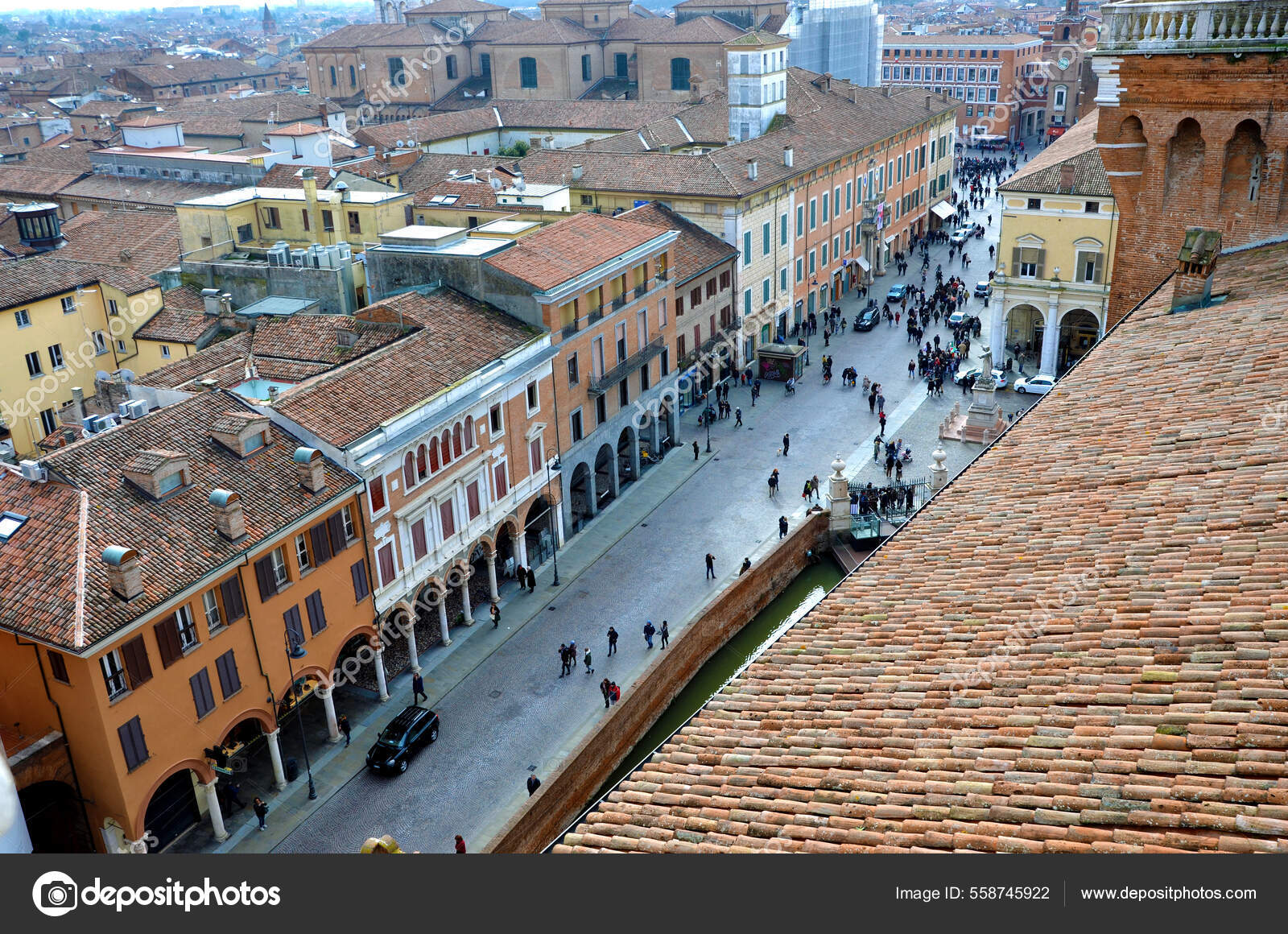 Panorama Seen Este Castle Ferrara Italy — Stock Editorial Photo ...