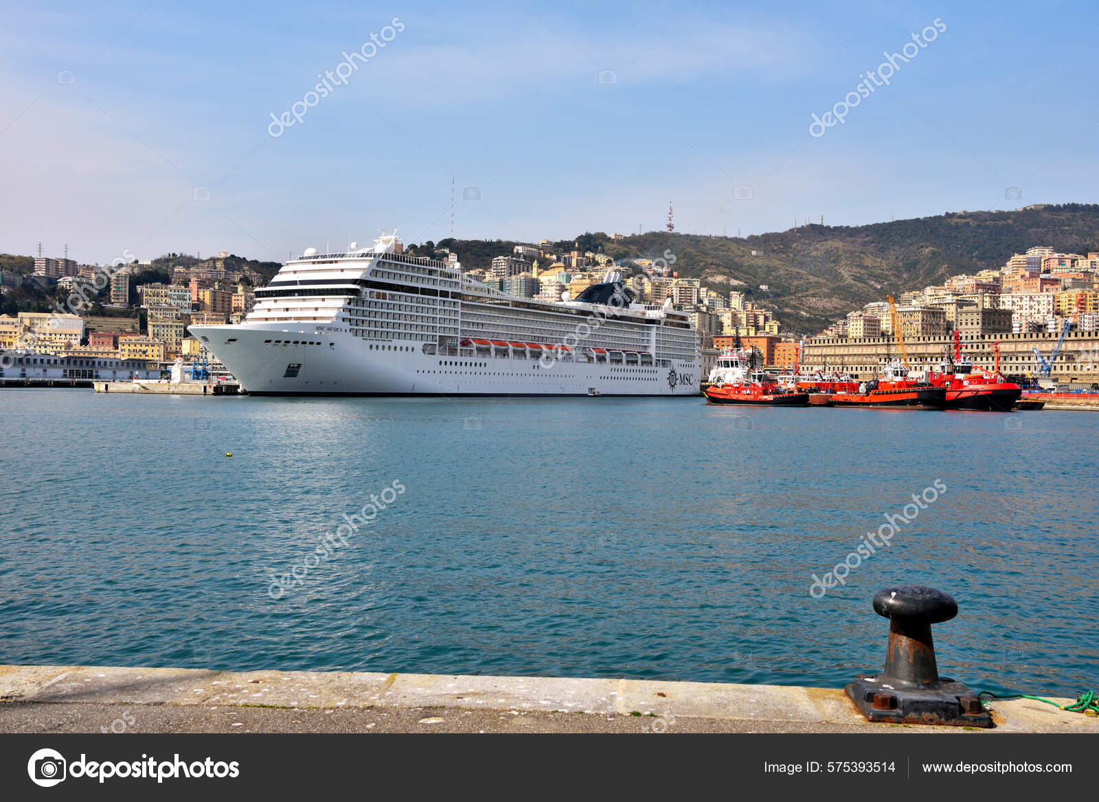 Cruise Ship Msc Musica Ferry Terminal March 2022 Genoa Italy – Stock ...