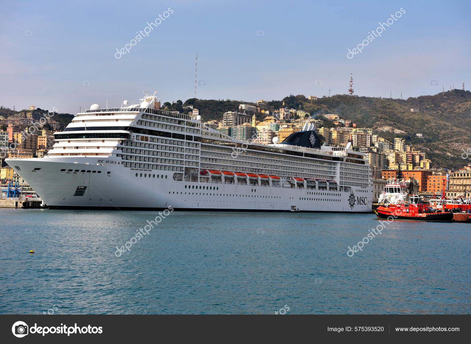 Cruise Ship Msc Musica Ferry Terminal March 2022 Genoa Italy — Stock ...