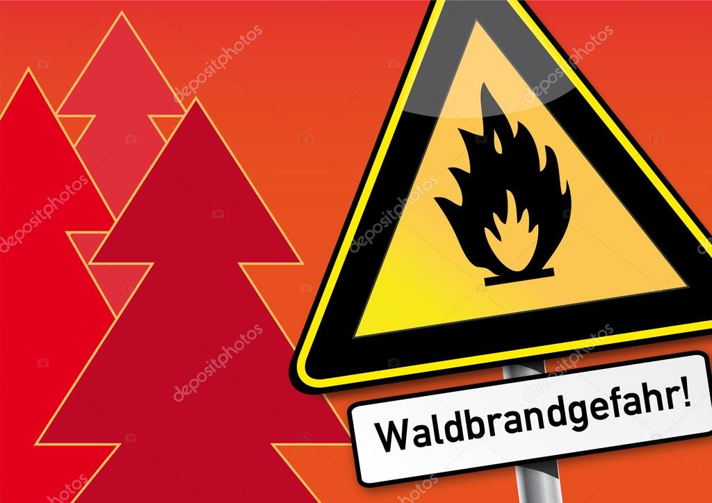 Forest fire, forest fire risk — Stock Vector © trueffelpix #34037287